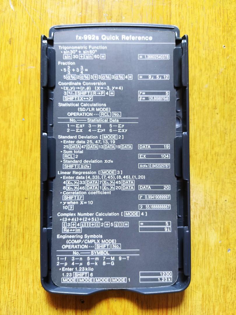 Casio fx-992s Scientific Calculator, Computers & Tech, Office ...