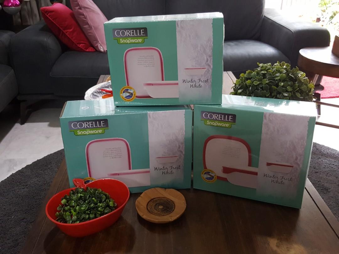 Corelle Snapware, 3 sets available (1.85L, 1.41L or 1L), Furniture ...