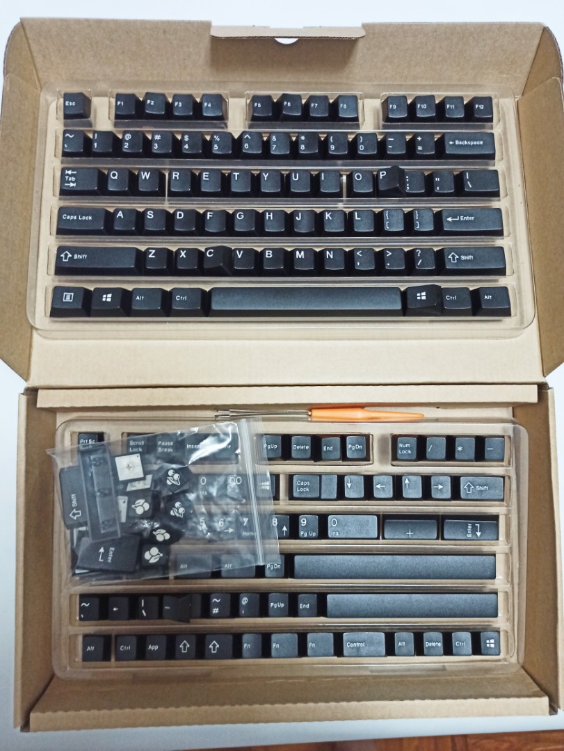 Enjoypbt Doubleshot ABS WoB keycaps (white on black epbt) not pbt ...