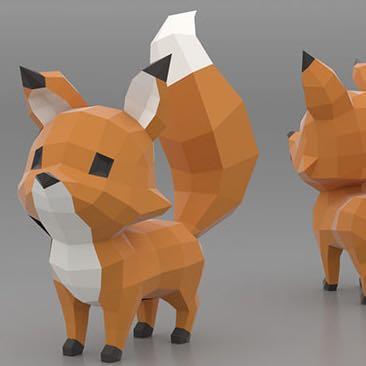 Fox Standing 3D Model Paper Craft, Hobbies & Toys, Toys & Games on ...