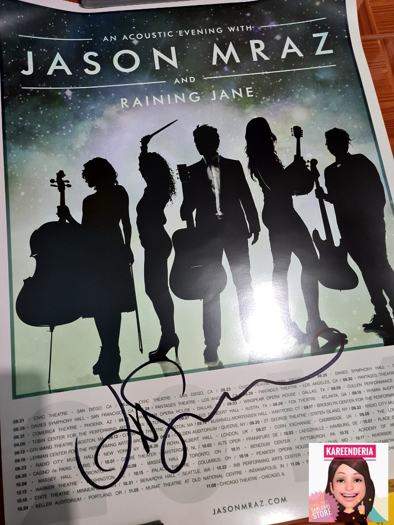 JASON MRAZ SIGNED POSTER, Hobbies & Toys, Memorabilia & Collectibles ...