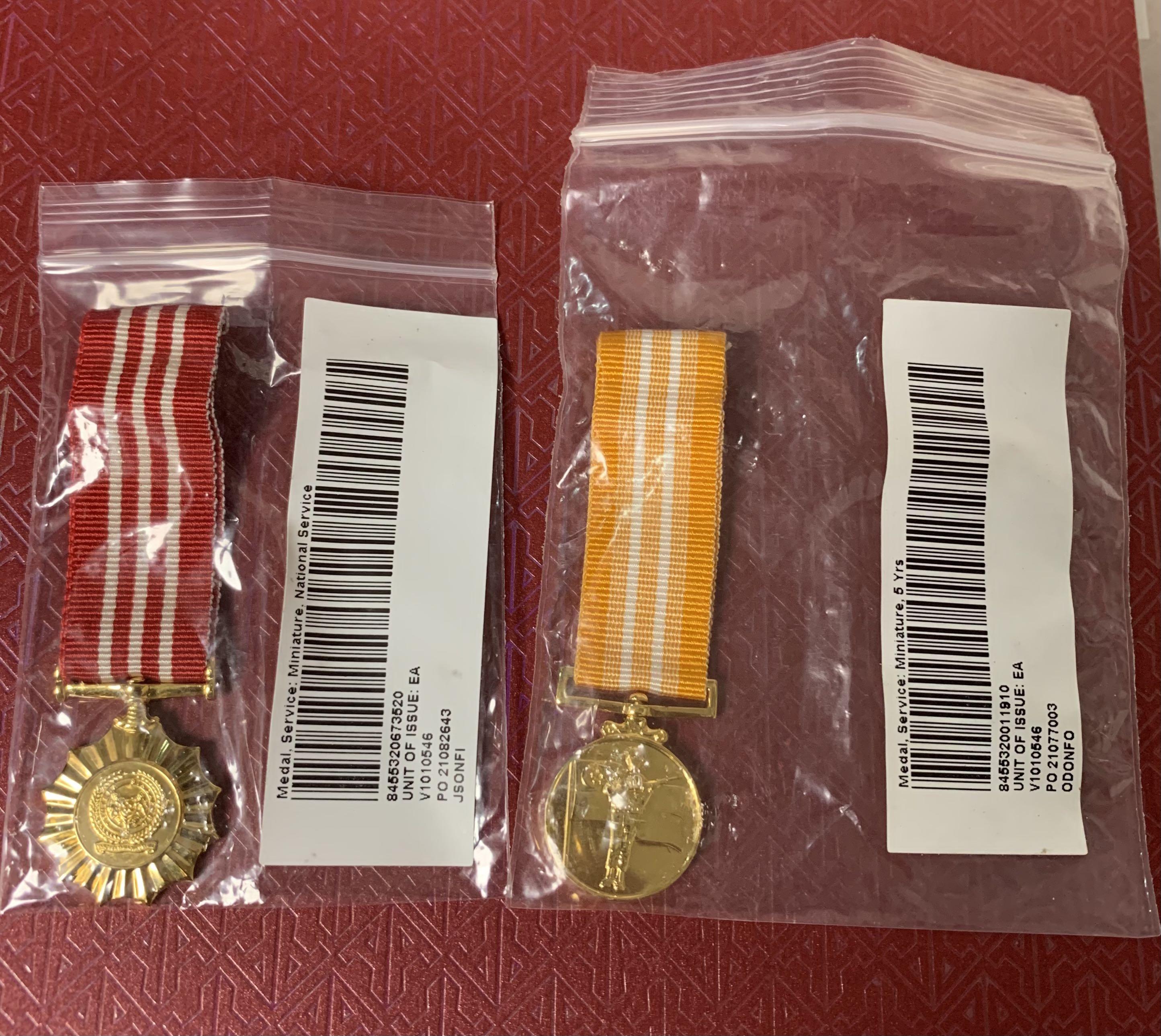 NO.2 SAF 5-year Good Service & National Service Miniature Medal ...