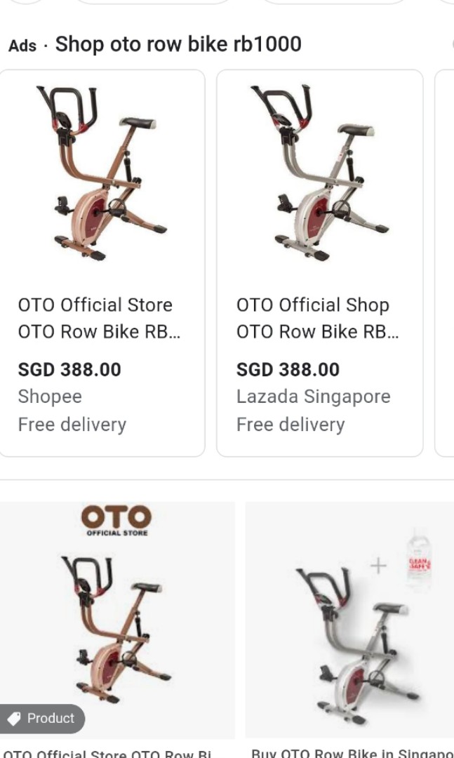 OTO Rowbike RB-1000, Sports Equipment, Exercise & Fitness, Cardio ...