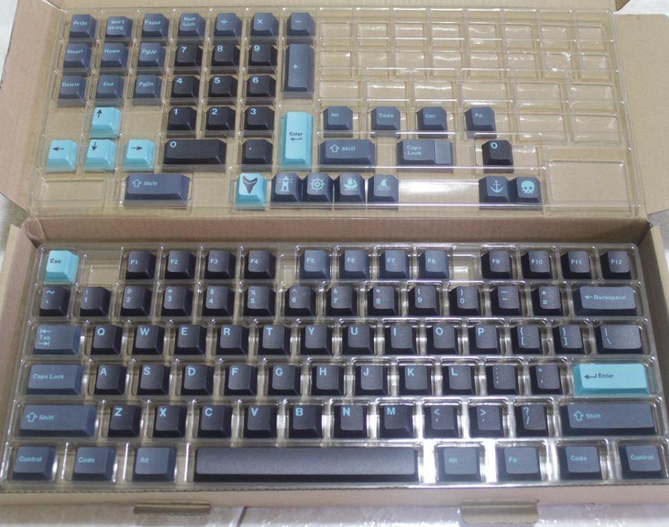 PBT Keycaps Grey/Black/Teal/Blue Colorway In Stock mechanical keyboard ...