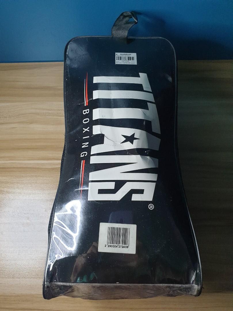 Titans Boxing Gloves (Black and White) 14 oz. plus Titans Boxing Wraps ...