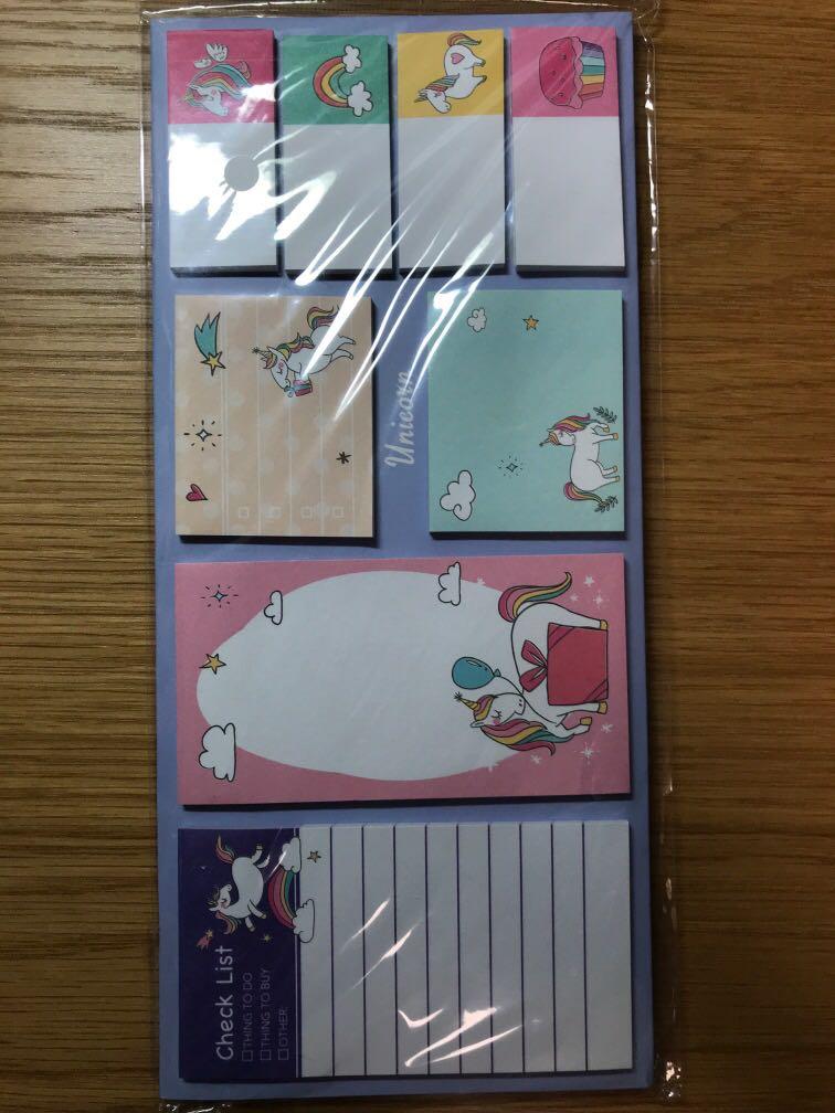 unicorn sticky notes & checklist, Hobbies & Toys, Stationery & Craft ...