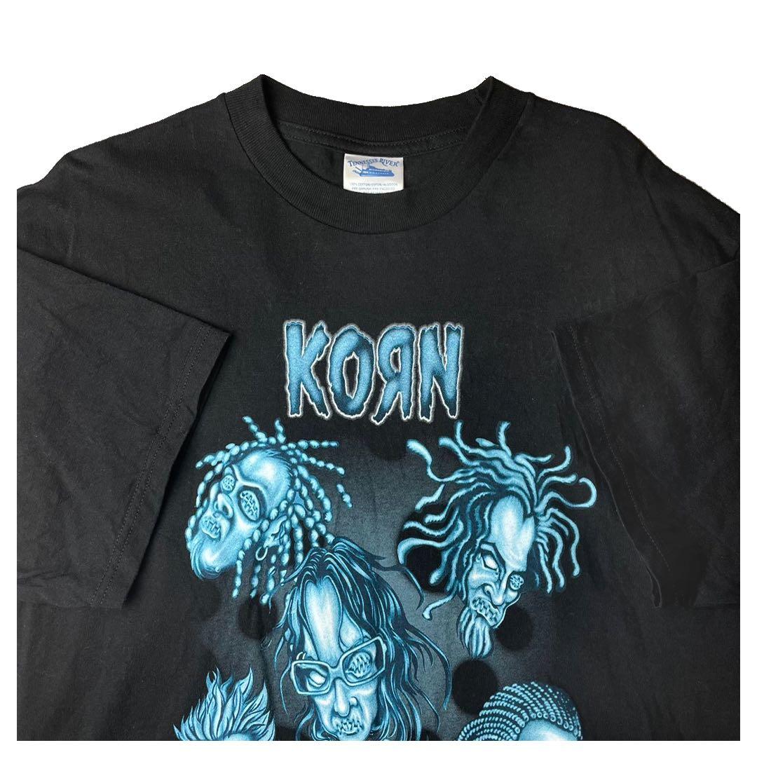 Vintage 2002 Korn Animated Blue Faces Tee Shirt, Men's Fashion, Tops ...