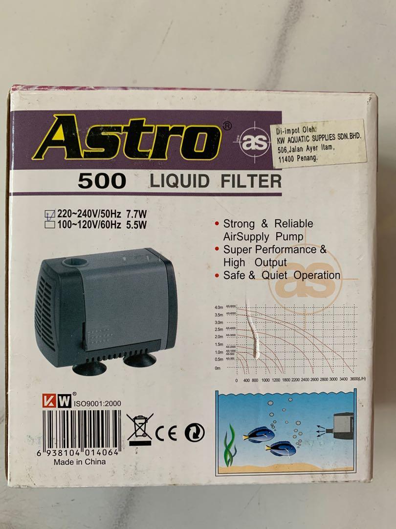 Water Fountain Pump Astro Liquid Filter 500, Everything Else on Carousell