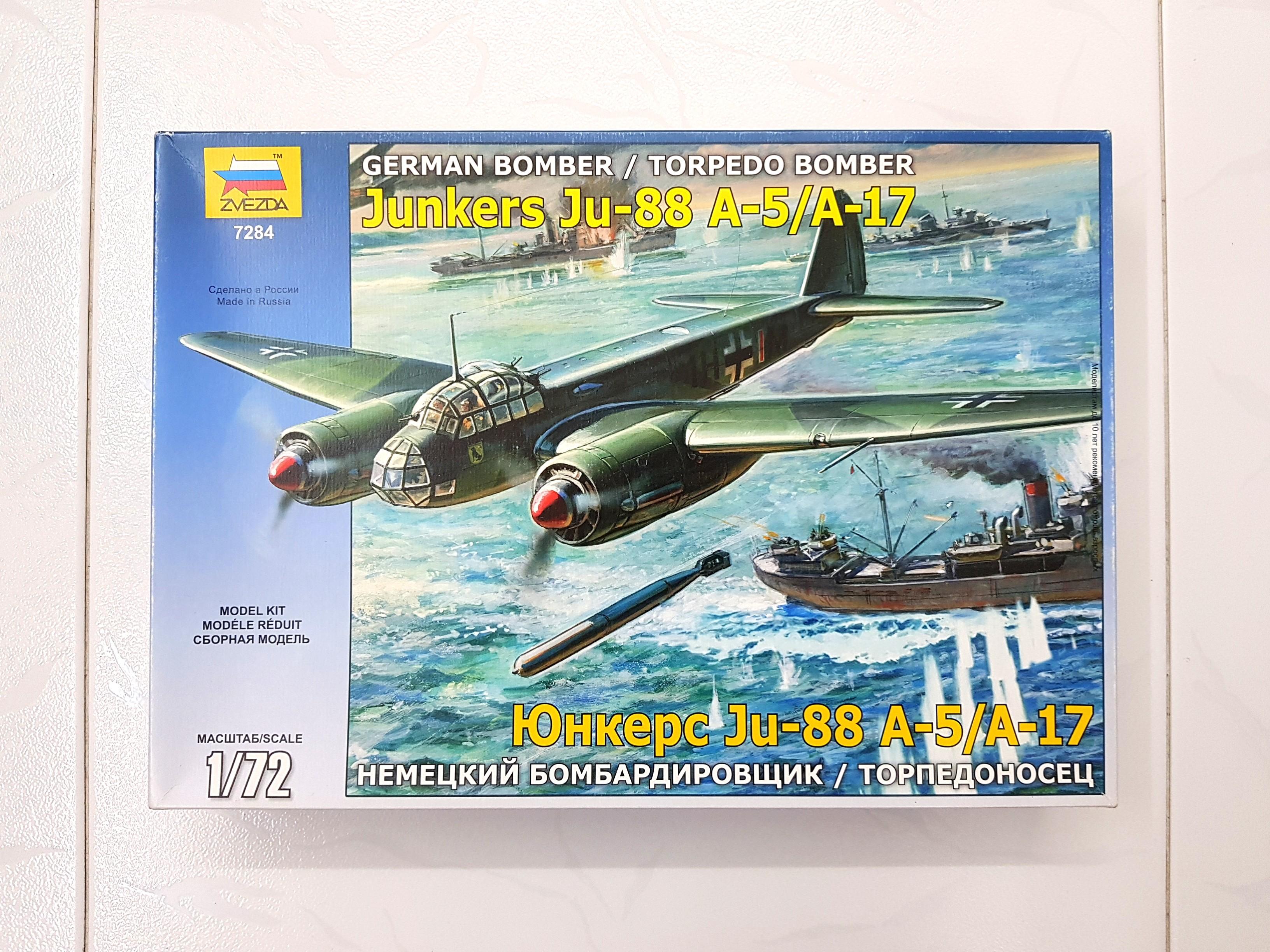 1/72 #7284 Zvezda German Bomber Junkers Ju-88 Variant A-5 (Bomber) / A ...