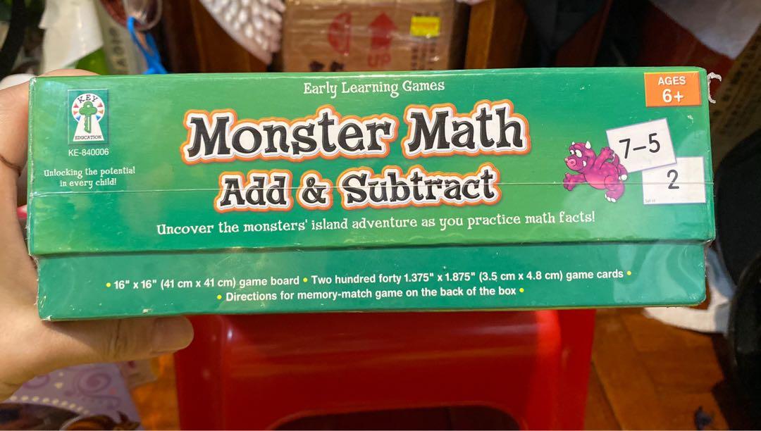 全新 Monster Maths Add & Subtract (遊戲學習加減數), 興趣及遊戲, 玩具 & 遊戲類 - Carousell
