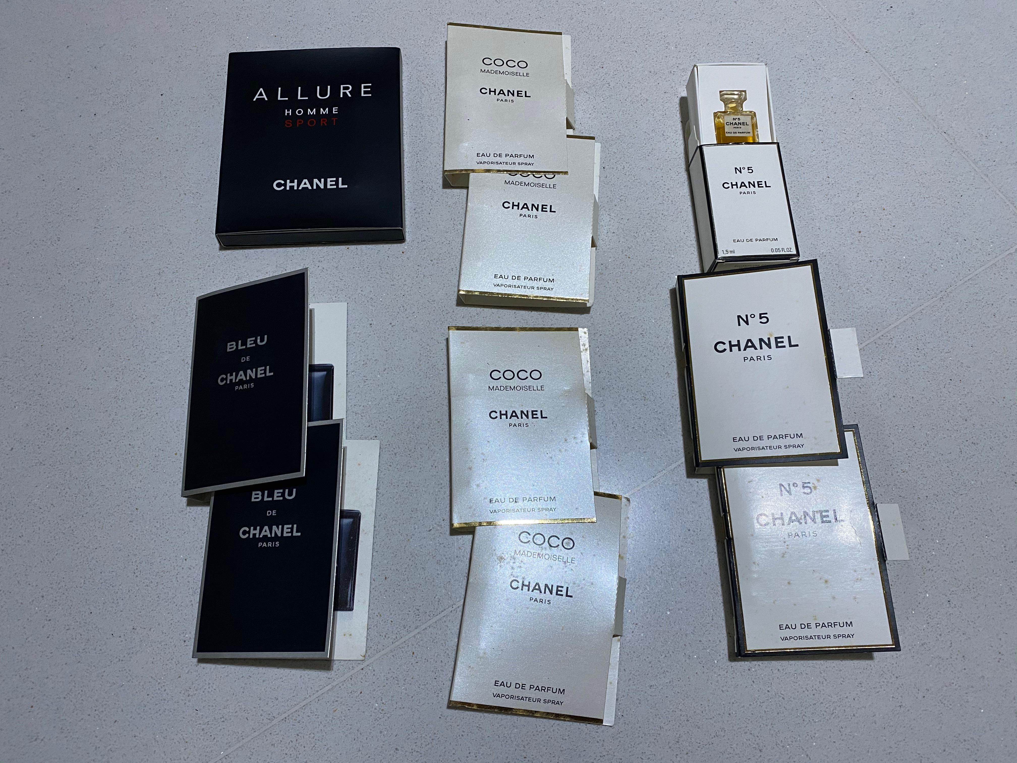 Authentic Chanel perfum sample pack, Beauty & Personal Care, Fragrance ...