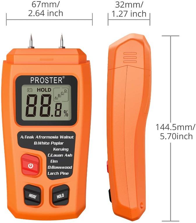 [BNIB] Proster (PST050) Digital Wood Moisture Meter, Handheld LCD ...