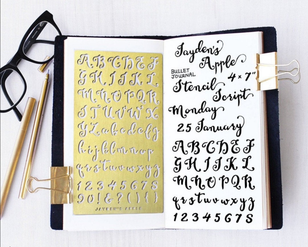Calligraphy Alphabet Stencil, Hobbies & Toys, Stationery & Craft, Craft ...