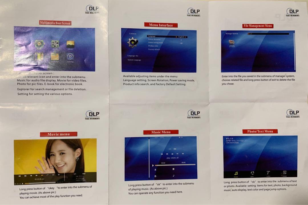 DLP Texas Instrument, portable cube mini projector, TV & Home ...