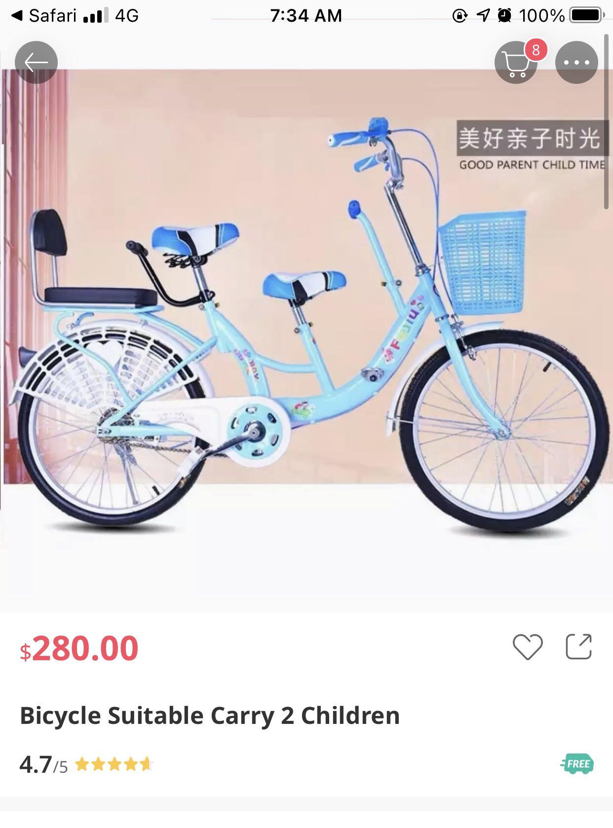 Foldable Bicycle Bike with Shifter & Gear Components / 2 Pillion Seats ...