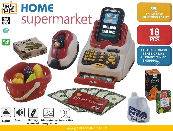 Home Supermarket with multi-functional cash register, scanner and ...