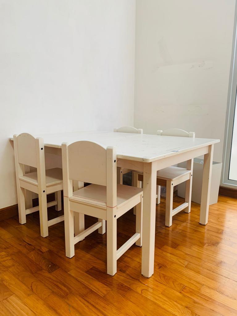 IKEA children table with 4 chairs, Babies & Kids, Baby Nursery & Kids ...