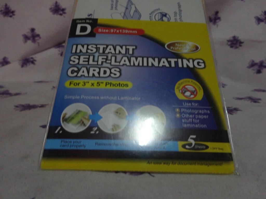 Instant Self-laminating cards - AHT468, Hobbies & Toys, Stationery ...