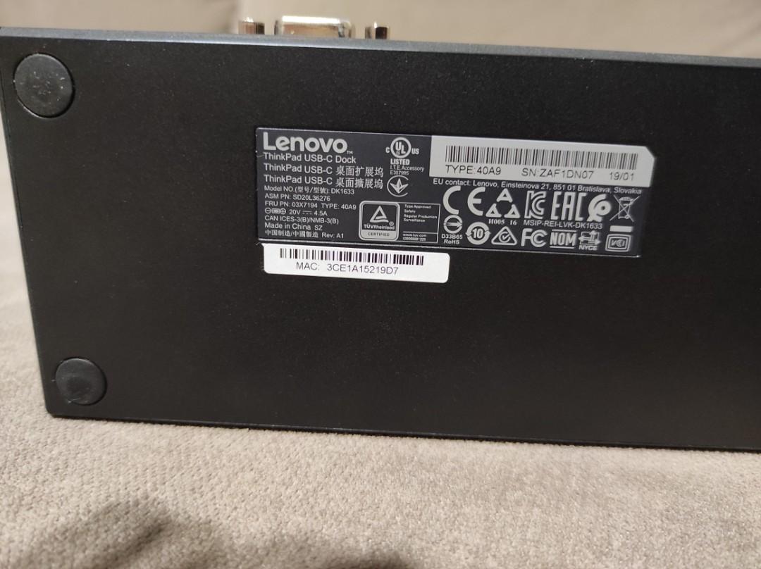 Lenovo ThinkPad USB-C Dock Type 40A9, Computers & Tech, Parts ...