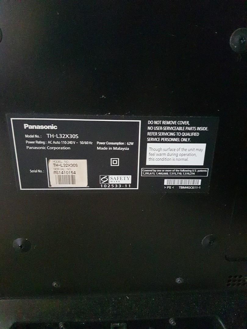 Panasonic TV TH-L32X30S, TV & Home Appliances, TV & Entertainment, TV ...