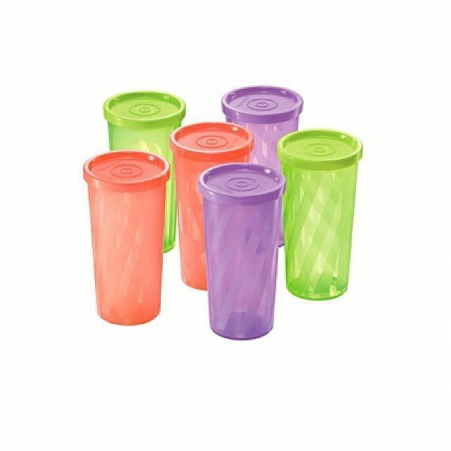 Tupperware 250 ml Zentome Tumbler Cup Containers Set of 6, Furniture ...