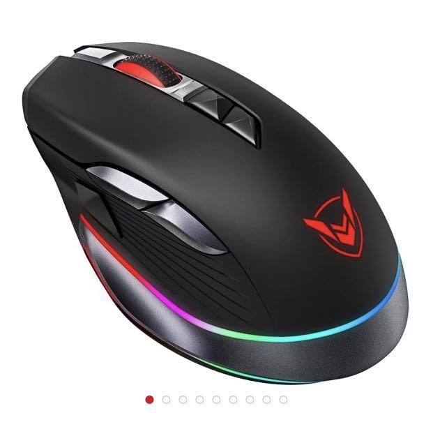 VicTsing PC255 Gaming Mouse Wireless 10000 DPI RGB Mouse Rechargeable ...