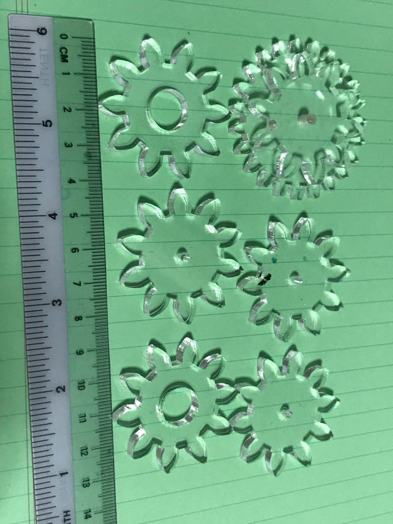 Acrylic gears pack - diy project laser cut ⚙️, Hobbies & Toys ...