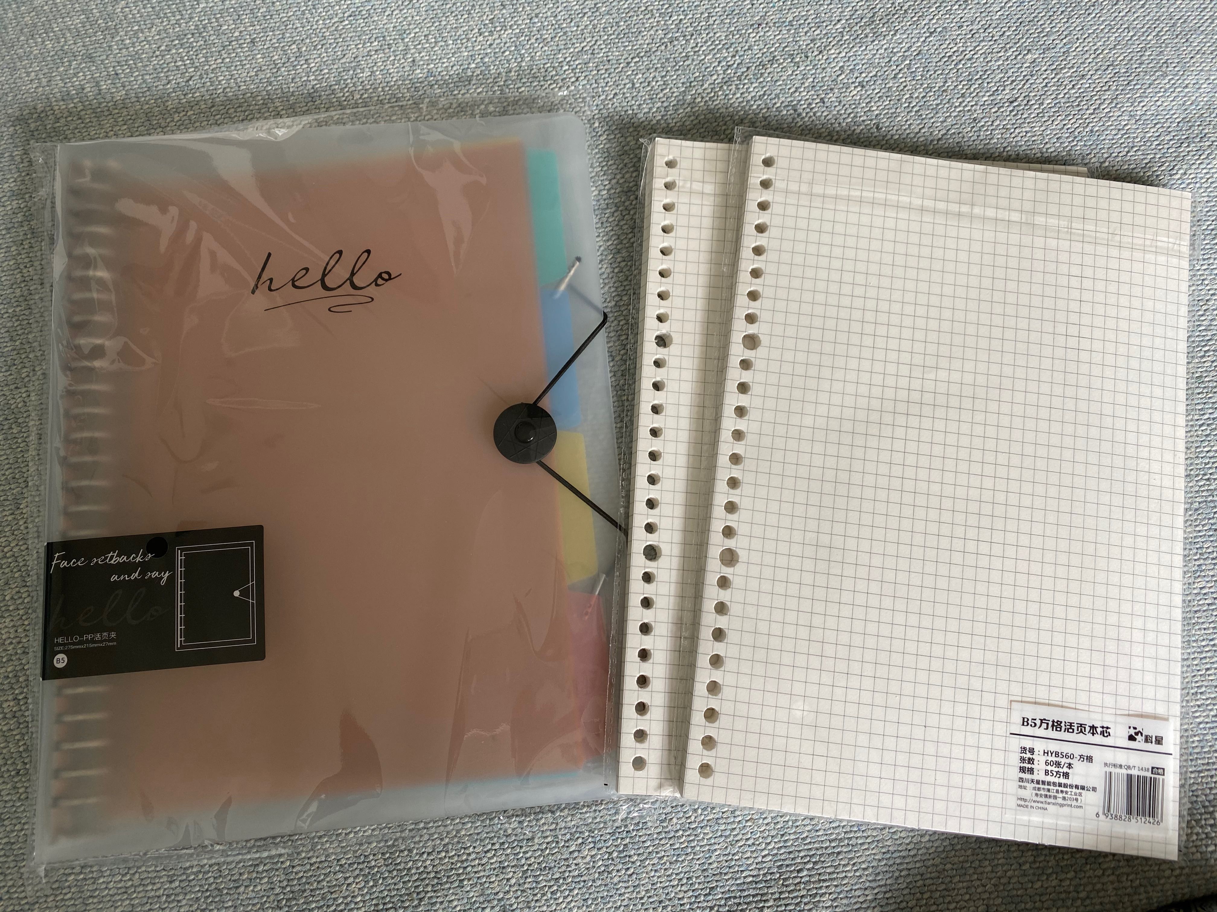 B5 spring binder set, Hobbies & Toys, Stationery & Craft, Stationery ...