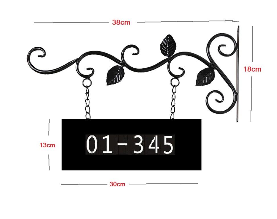 customized house number hanger School Classroom number pastoral wrought ...