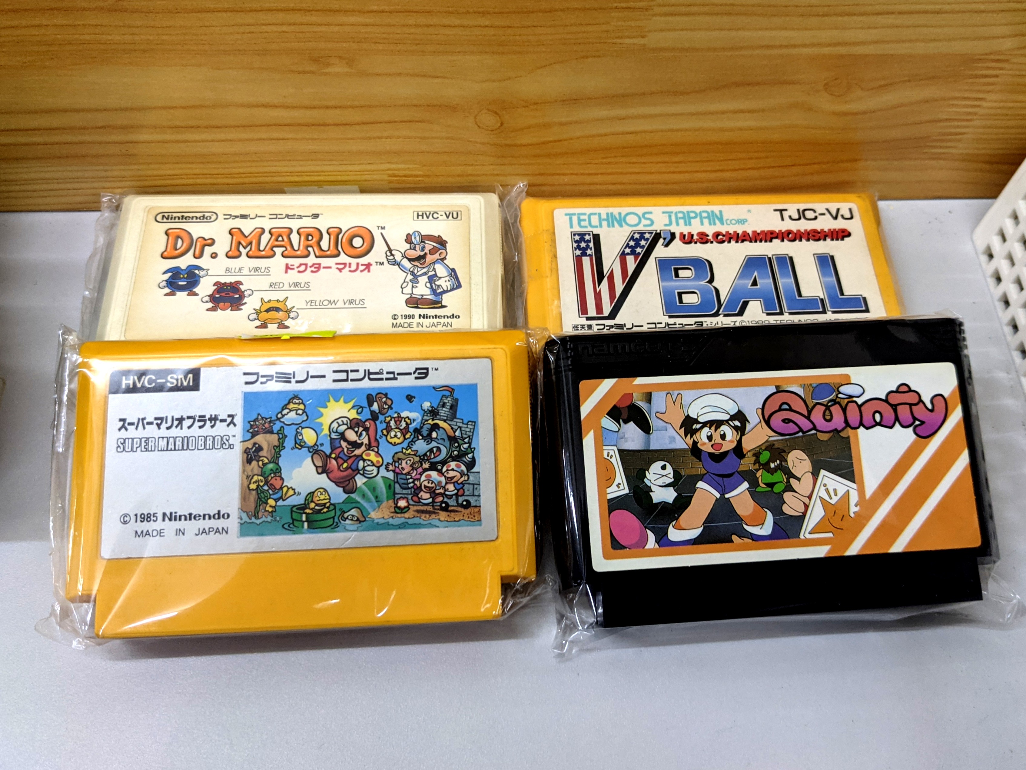 紅白機FC Game x4 Mario Bros/Dr.Mario/V-Ball/Quinty, 電子遊戲, 電子遊戲, Nintendo 任 ...