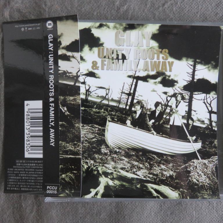 GLAY - UNITY ROOTS & FAMiLY, AWAY CD (02年 日本版 MT, 側帶付) 3000yen, 興趣及遊戲 ...