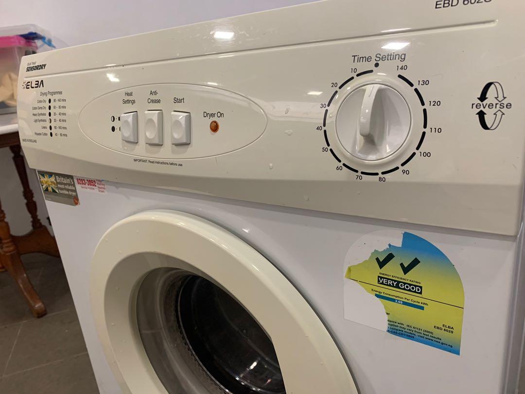 Laundry dryer - Elba EDB602S, TV & Home Appliances, Washing Machines ...