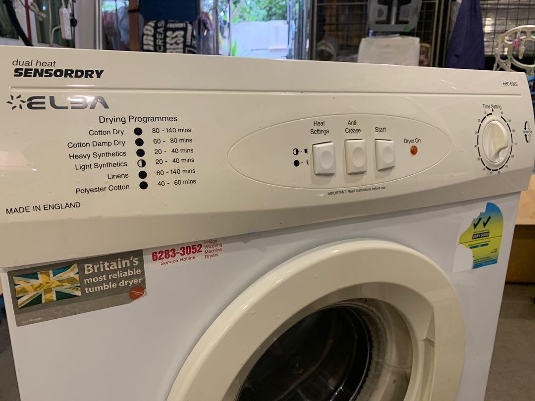 Laundry dryer - Elba EDB602S, TV & Home Appliances, Washing Machines ...