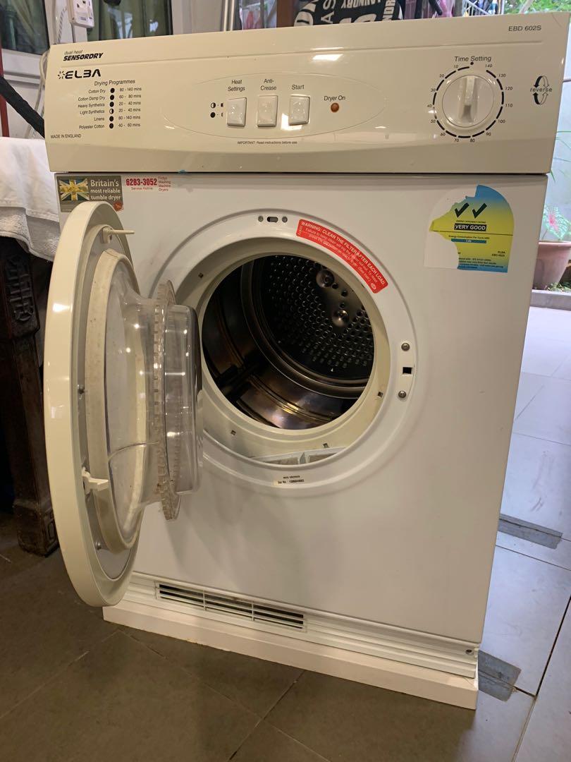 Laundry dryer - Elba EDB602S, TV & Home Appliances, Washing Machines ...