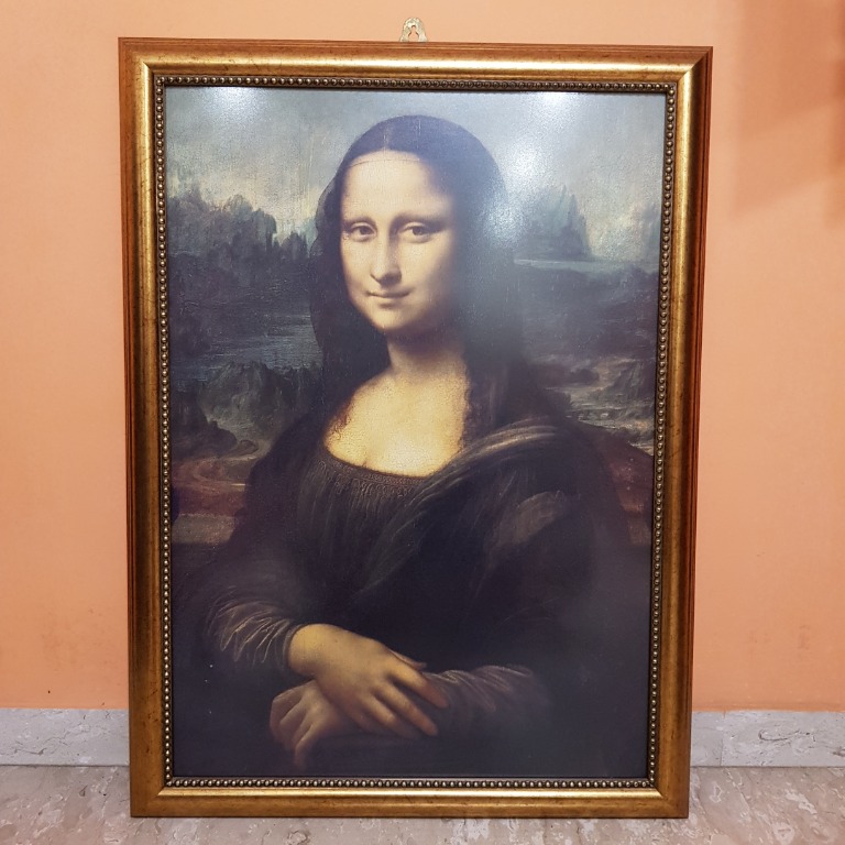 Mona Lisa painting with frame, Furniture & Home Living, Home Decor ...