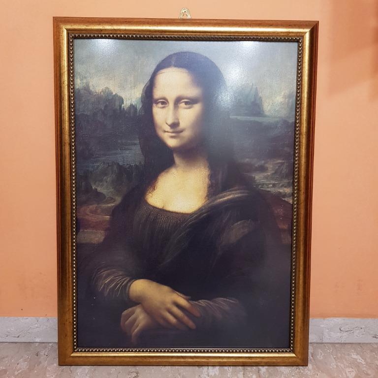 Mona Lisa painting with frame, Furniture & Home Living, Home Decor ...