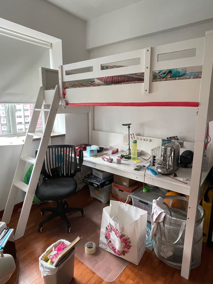 [SOLD] Piccolo Charlie Loft Bed & Study Desk, Furniture, Beds ...