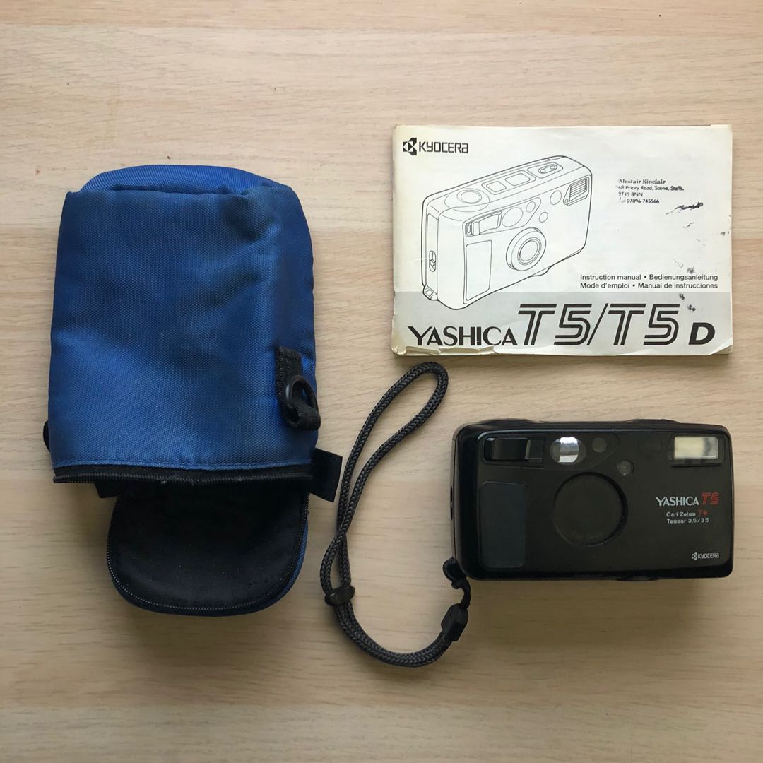 Rare Black Yashica T5 Film camera, Photography, Cameras on Carousell