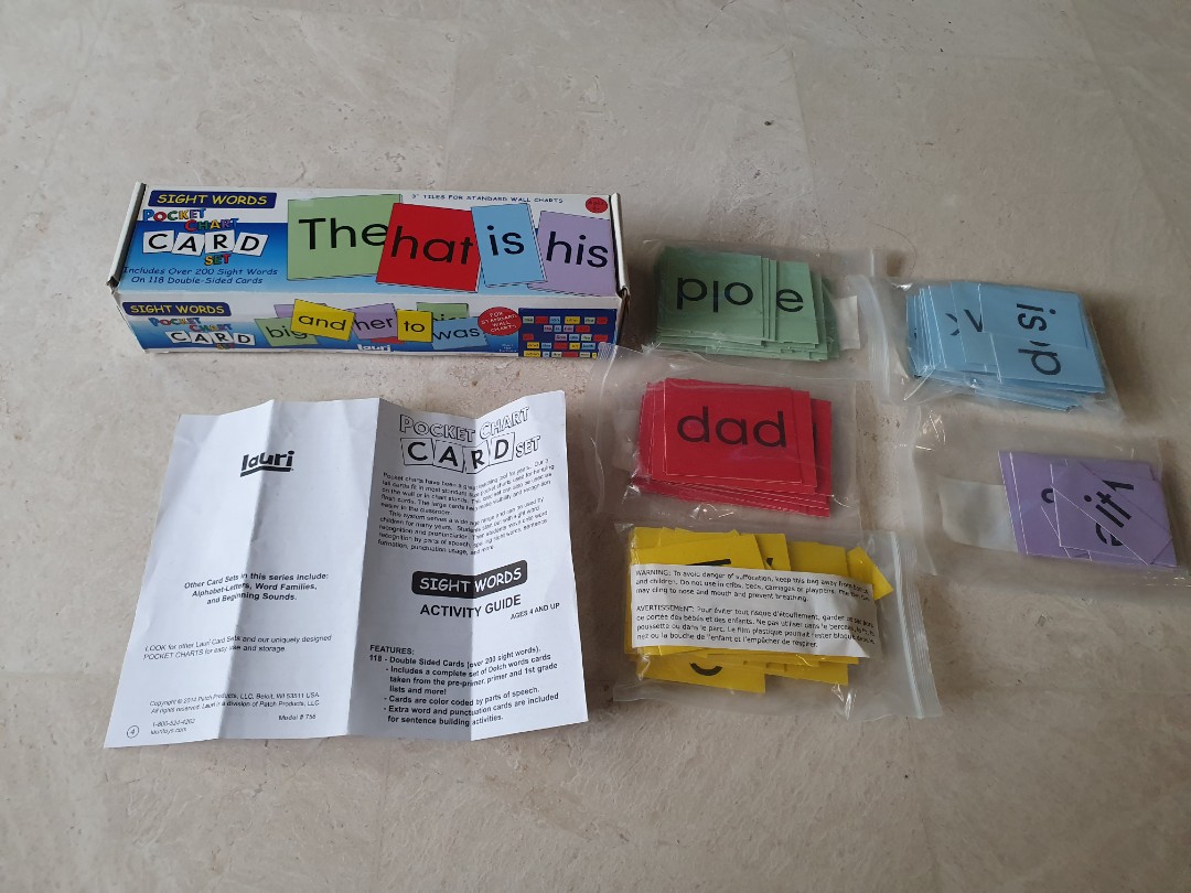Sight Words Pocket Chart Card Set, Hobbies & Toys, Toys & Games on ...