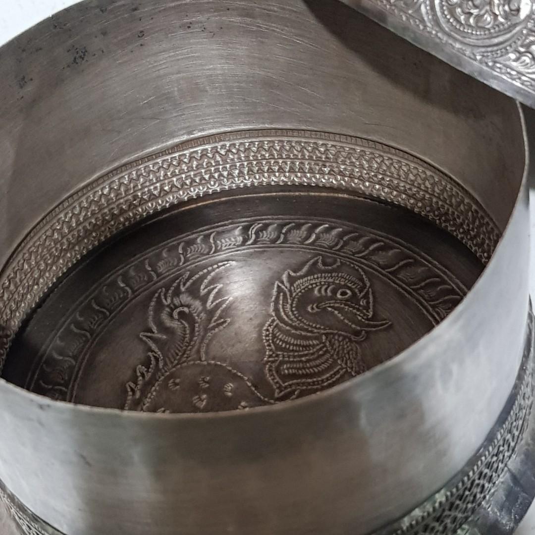 Silver Malay Chinese peranakan embossed container, Hobbies & Toys ...