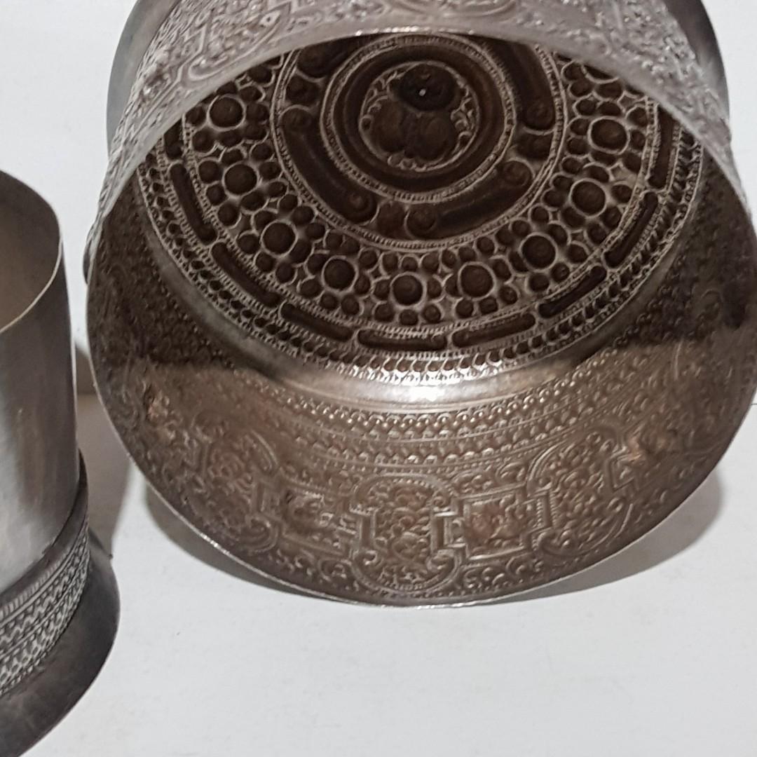 Silver Malay Chinese peranakan embossed container, Hobbies & Toys ...
