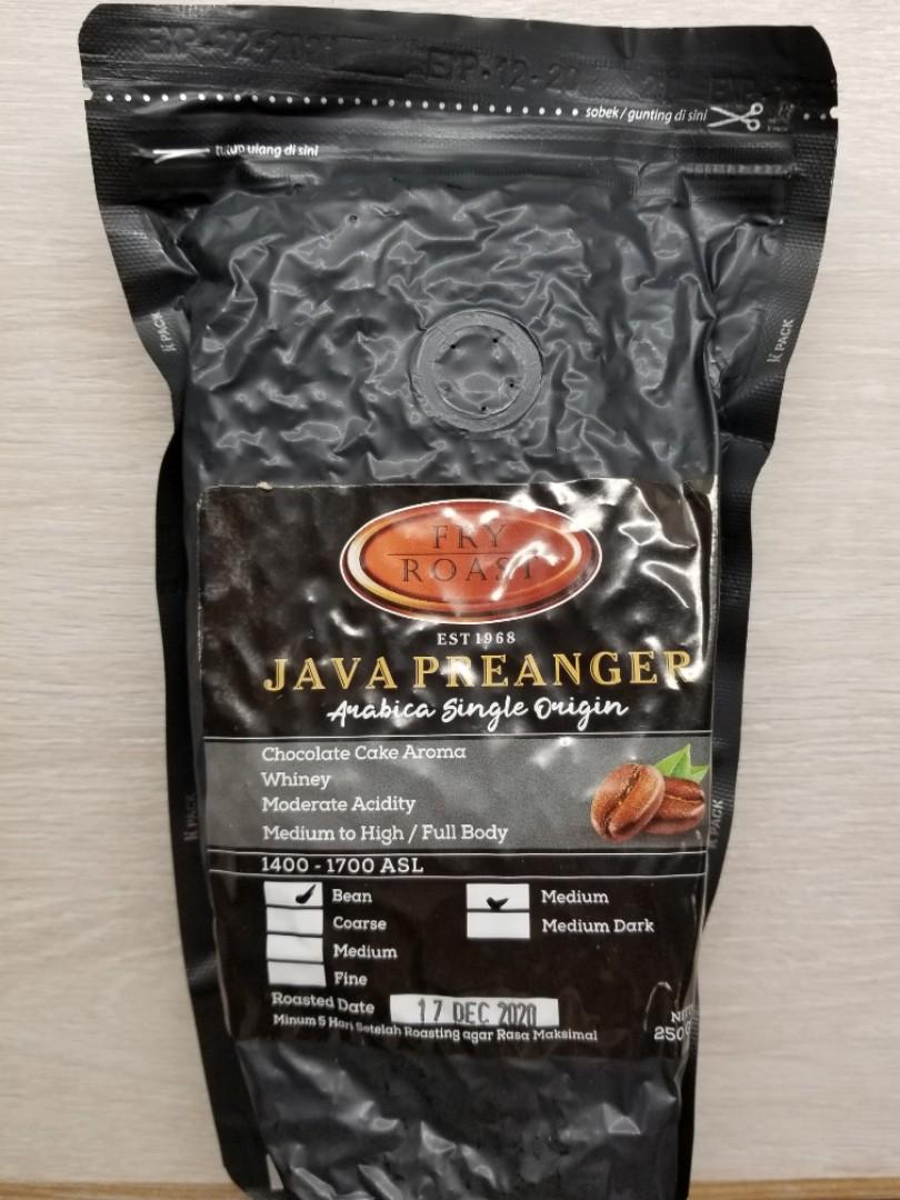 印尼 咖啡豆 - Arabica Java Preanger Coffee, Indonesia 250 grams, Beans, 嘢食 ...