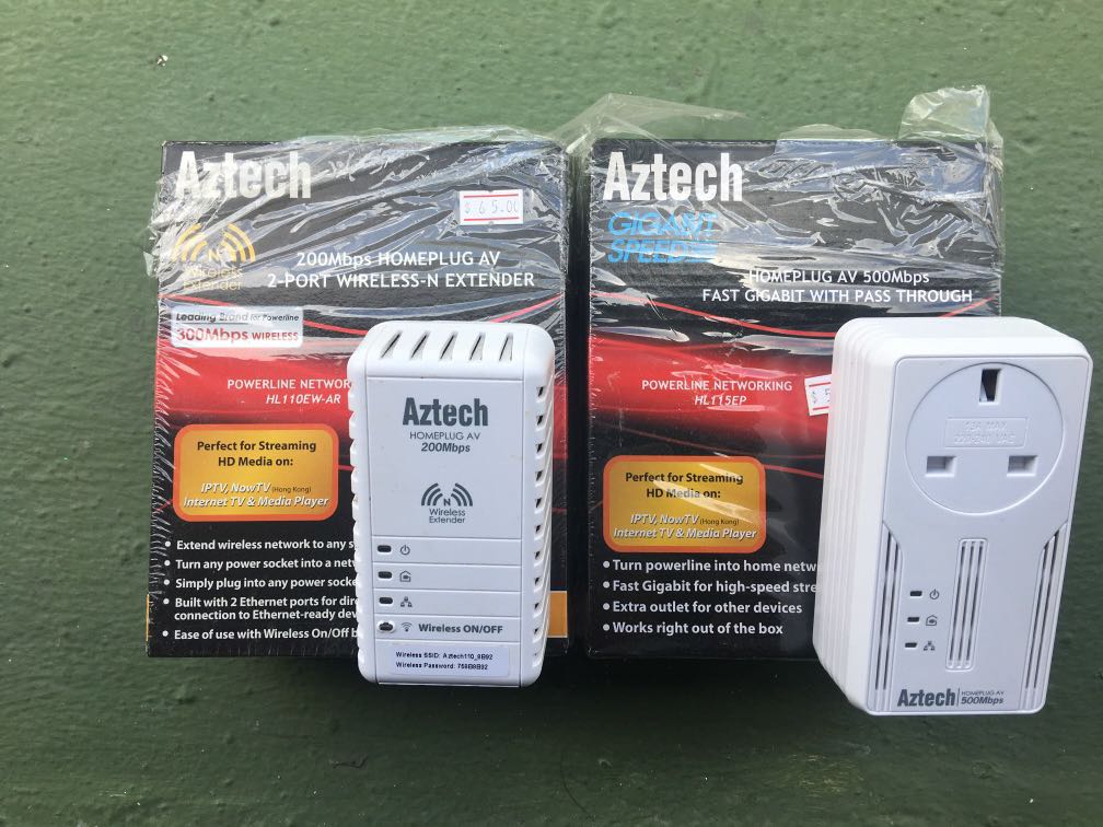 Aztech Homeplug AV pass through and WiFi extender, Computers & Tech ...