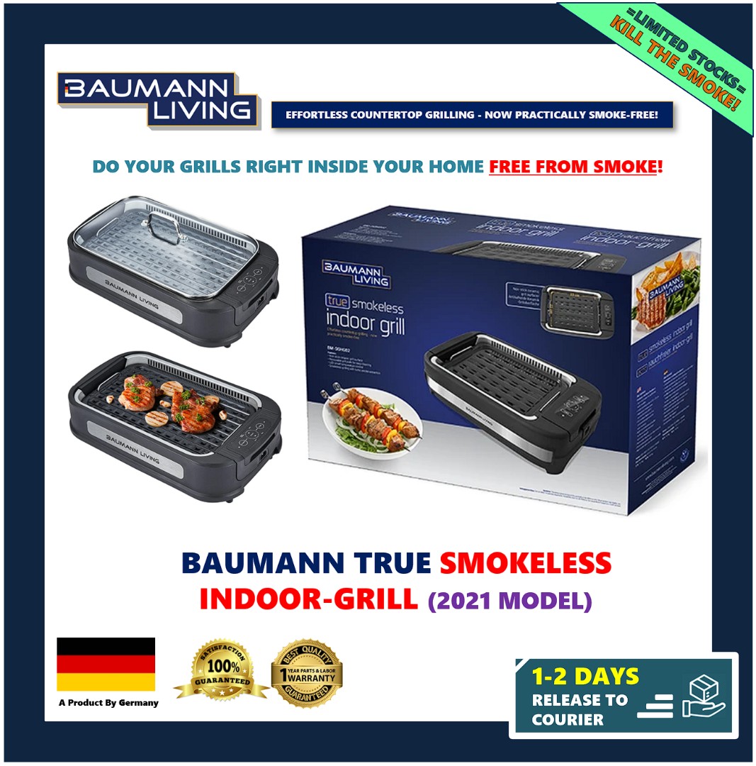 Baumann Living True Smokeless Indoor-Grill (2021 Model), Furniture ...