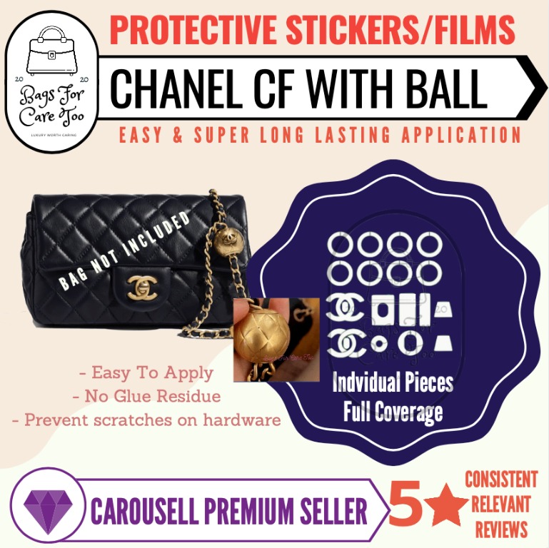 Chanel Flap Bag with ball hardware protective stickers, Women's Fashion ...