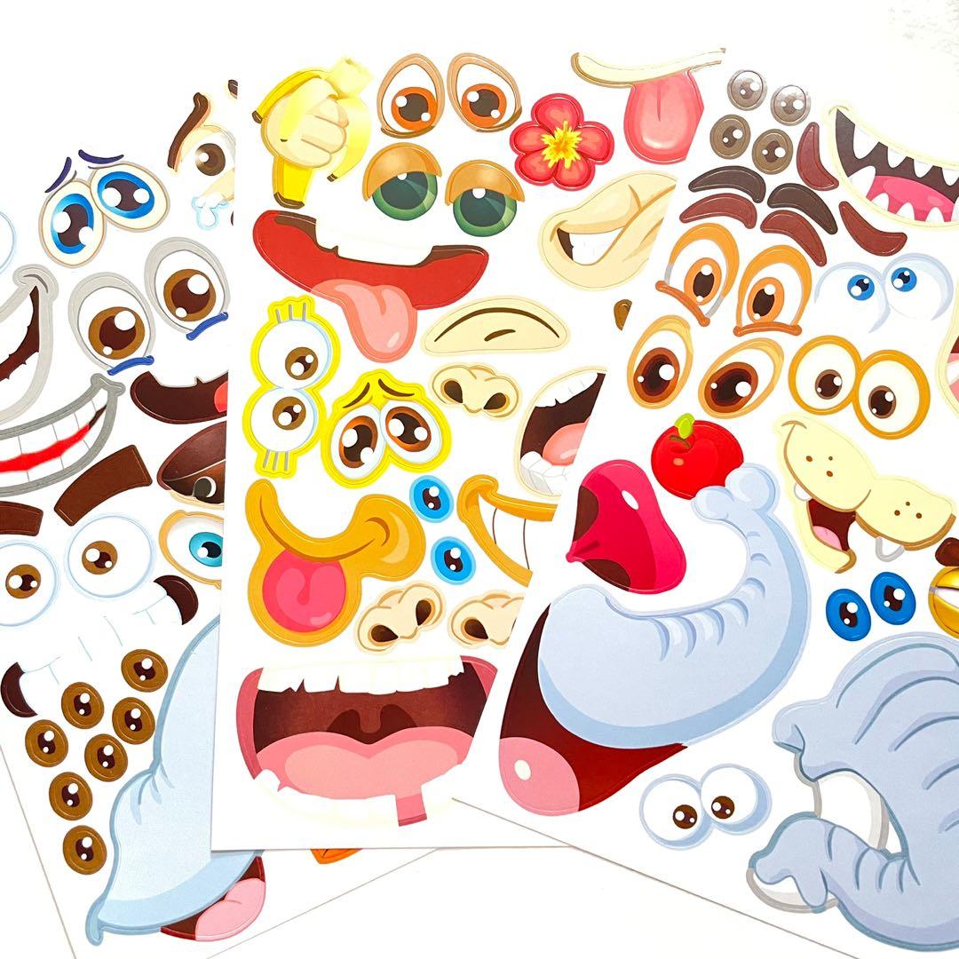 Funny Face Stickers, Health & Nutrition, Face Masks & Face Shields on ...