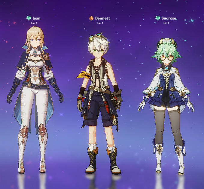 GENSHIN IMPACT JEAN + BENNETT + SUCROSE COMBO, Video Gaming, Video ...