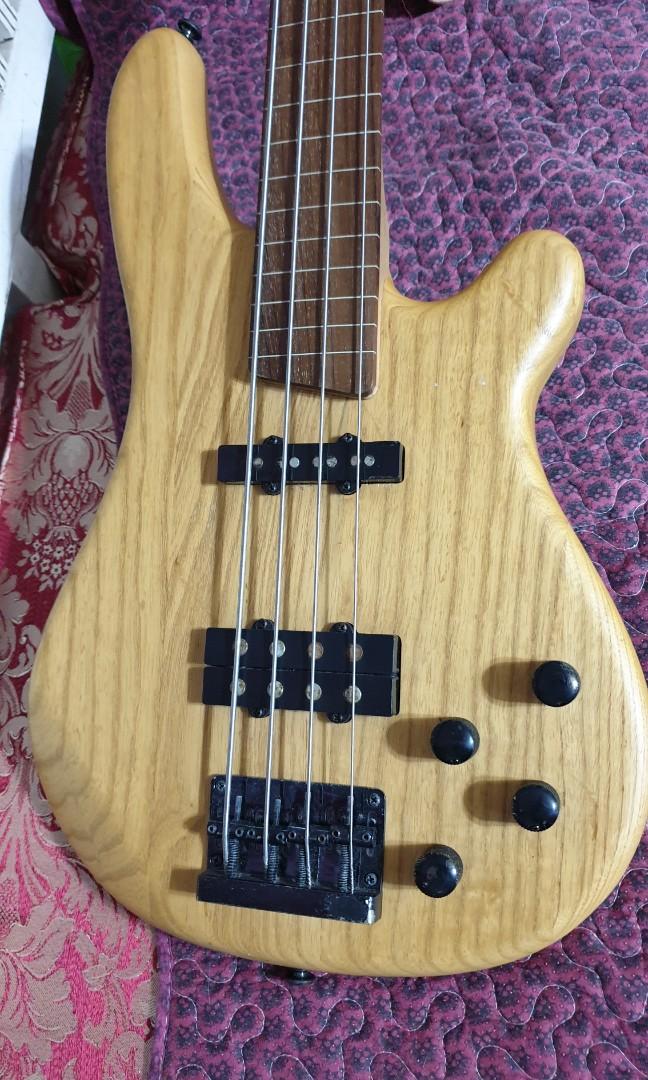 fretless korean vantage lined fretless 4 string bass with active pickup ...