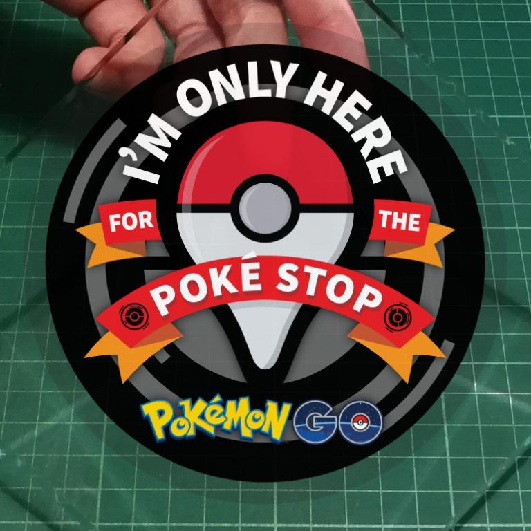 POKEMON POKE STOP - Static Cling Windscreen Car Decals . 11cm diameter ...