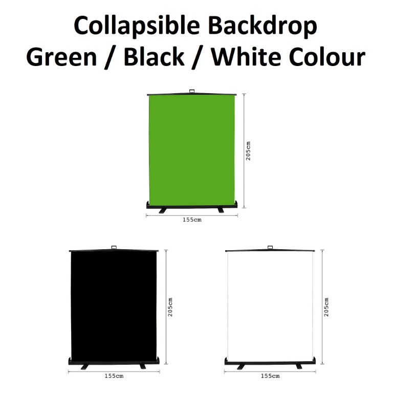 Collapsible / Retractable Backdrop (Pull-up Projector Screen Chromakey ...